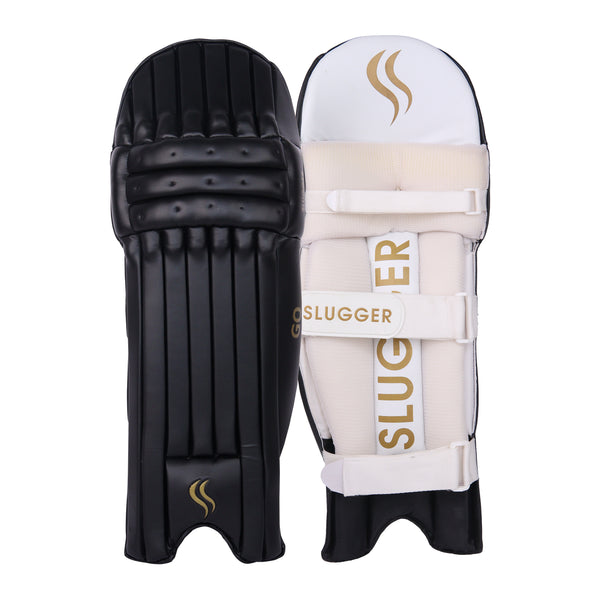 SLUGGER GO Black series combo of Cricket Batting leg guards/pads and G ...